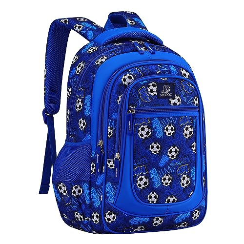 MYGOO Boys' Elementary School Backpack | Vineyard Collection | 17" Height 24L | Soccer Blue