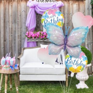 Giant Butterfly Balloon 5 Pcs 40Inch Purple Butterfly Balloons for Butterfly Birthday Decorations Butterfly Party Decorations (Purple)