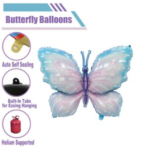 Giant Butterfly Balloon 5 Pcs 40Inch Purple Butterfly Balloons for Butterfly Birthday Decorations Butterfly Party Decorations (Purple)