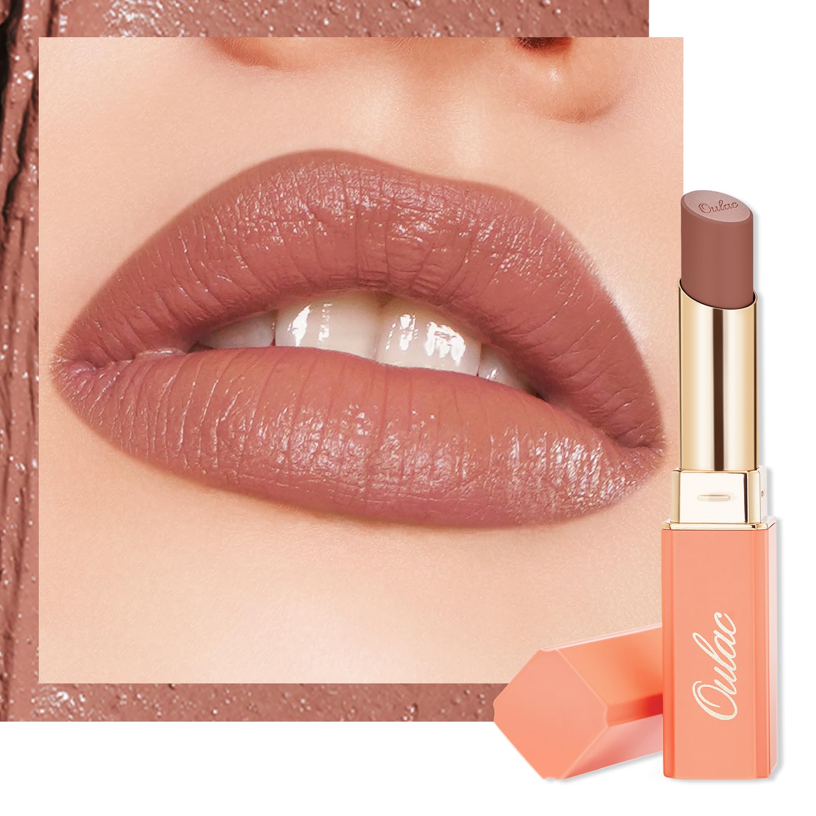 Oulac Cream Lipsticks for Women, Nude Long Lasting Hydrating Lipstick, Full Coverage Lip Color, Moisturizing, Satin Finish, Creamy, Infused with Hyaluronic Acid, Vegan, Gluten Free SG04 Be Mine