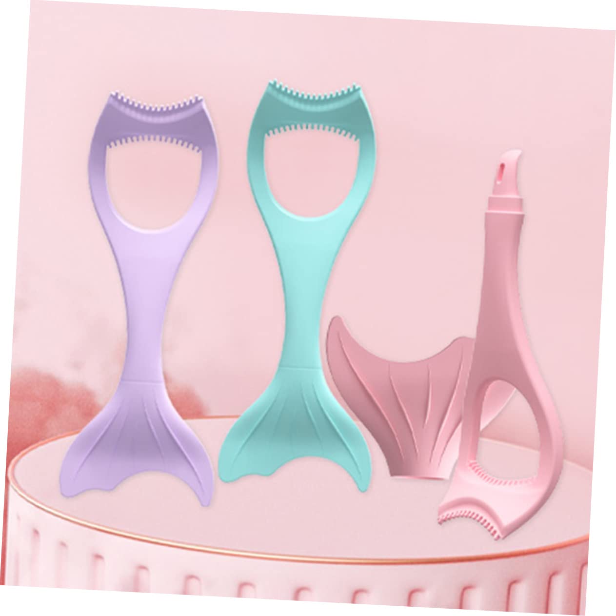 FRCOLOR 3pcs Mascara Brush Silicone Eyeliner Applicator Eyelash Drawing Tool Pink Tools Lash Separator Eyeliner Guide Template Women Eyeliner Stencils Girl Eye Make up Tools Make up Aids