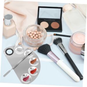 FRCOLOR 4 Sets Palette Set Makeup Nail Art Palettes Cosmetic Mixing Palettes Spatulas Nail Color Mixing Trays Polish Mixing Plate Manicure Color Pallet Stainless Steel Mixed Board Make up