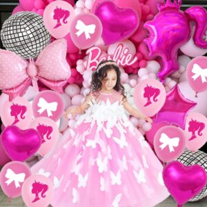 Pink Girl Balloons, Girls Birthday Balloons, Princess Birthday Party Supplies, Hot Pink Balloons Set for Girls Birthday Party, Princess Themed Party, Makeup Party Decorations, Spa Party Supplies