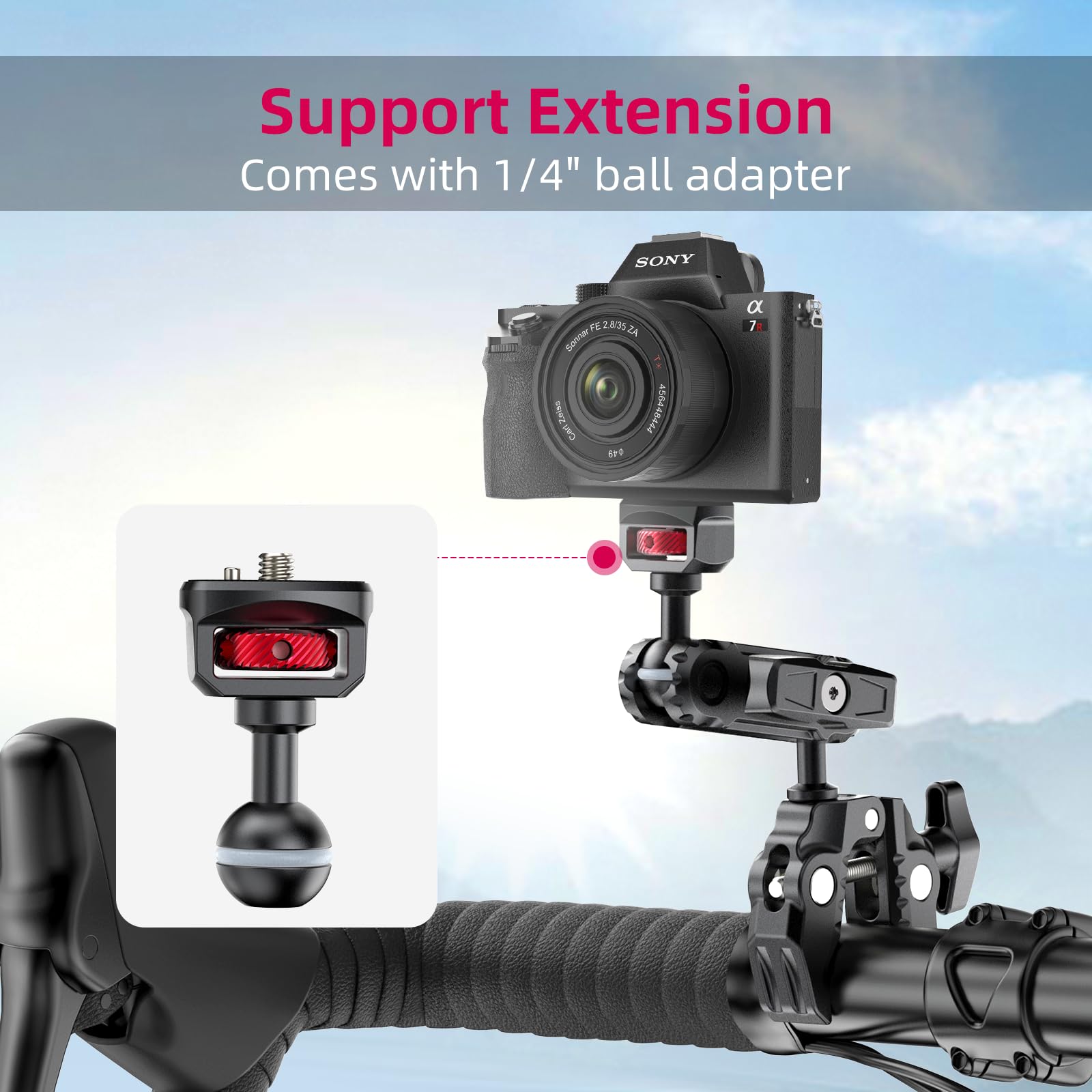 ULANZI Super Clamp Double Camera Clamp with 1/4" Adapter, CO17 Crab Plier Clip Bracket Mount Monitor Magic Arm Double Ball Head Adapter for Photo Studio Light Stand, Photo Boom Stand, Cross Bars