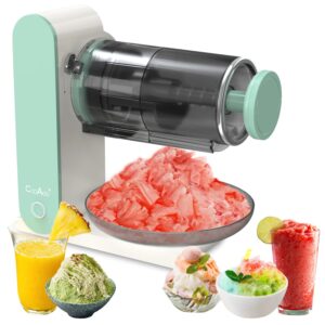 electric snow cone shaved ice machine, usb rechargeable ice crusher w/ 2 silicone ice molds, portable snow cone shaved ice maker for frozen yogurt syrups drink slushies machines for home outdoor party