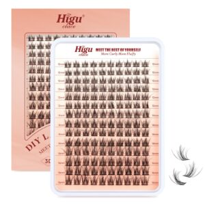 Higu clace Clusters Lashes 140PCS, DIY Eyelash Extensions 3D Fluffy Mixed 10-16mm Eyelash Clusters 3 Pcs DIY Eyelash Applicator Tool Stainless Steel Cluster Lash Tweezers Eyelash Tweezers Application