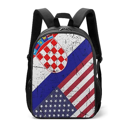 Croatian American Flag Laptop Backpack Cute Lightweight Backpacks Travel Daypack