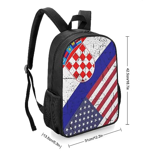 Croatian American Flag Laptop Backpack Cute Lightweight Backpacks Travel Daypack