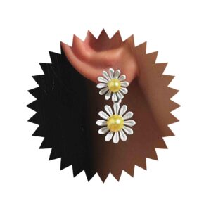 sttiafay vintage resin daisy flower earrings white flower stud earrings acrylic daisy dangle earrings boho sunflower flower earrings jewelry for women and girls