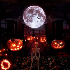 light up halloween backdrop 7x5 ft,halloween back drop for iron gate,pumpkin head, ideal for halloween photo backdrop, halloween party decorations,halloween backdrops for photography