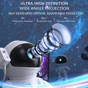 SFOUR Star Projector Galaxy Night Light,Rocket Astronaut 12 Sheets of Film to Meet The Fantasy of The Starry Sky Extreme, Gift for Kids Adults for Bedroom, Christmas, Birthdays, Valentine's Day etc.