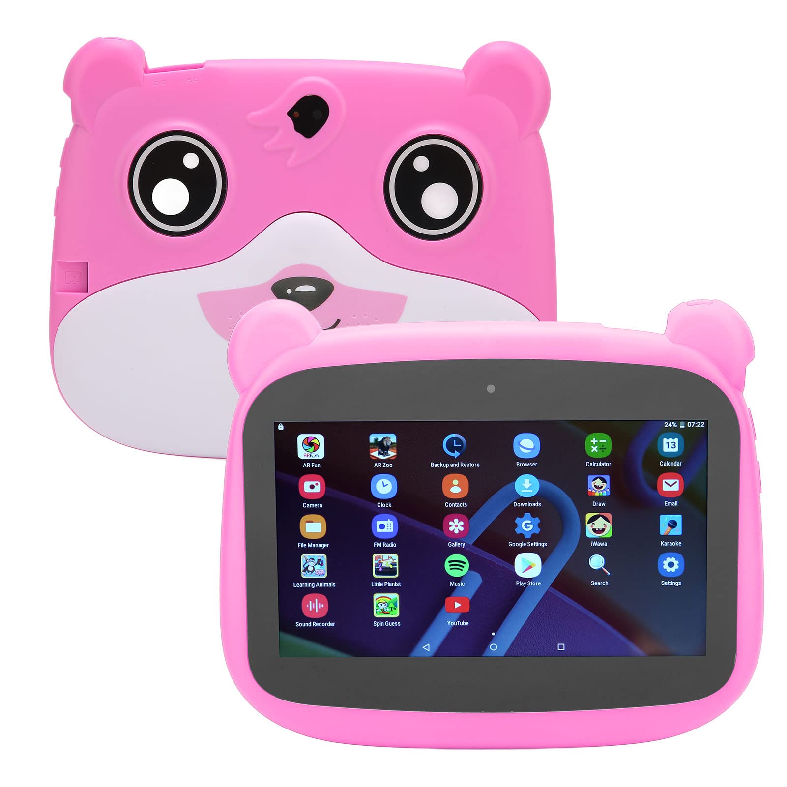 Zopsc 7 Inch Kids Tablet, Octa Core CPU, 32GB ROM, 5000mAh Battery, WiFi Dual Band, IPS HD Display, Eye Protection, for 10, Dual Camera (US Plug)