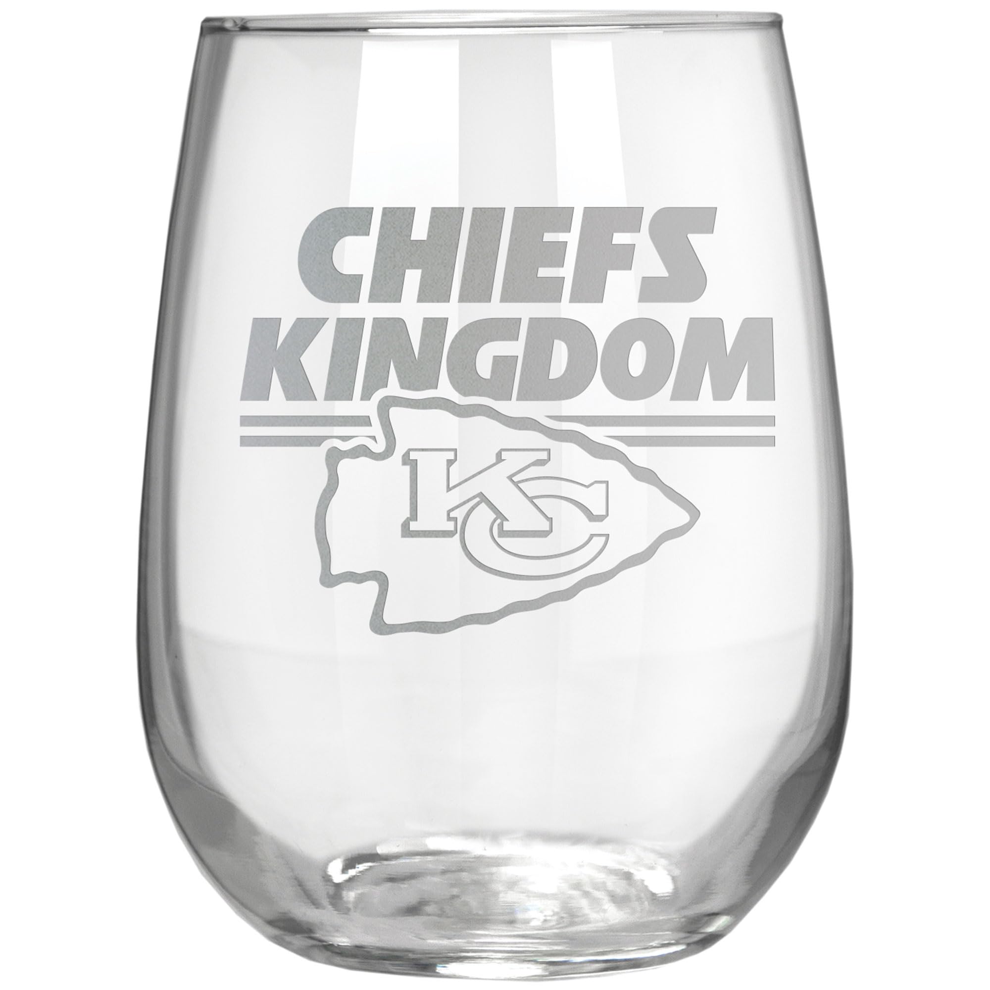 Great American Products Kansas City Chiefs Etched 17oz. Rally Cry Stemless Wine Glass