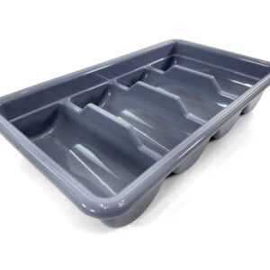 Farag Janitorial Cutlery Bin | Flatware Bin 4 Compartment Plastic | Commercial Cutlery Box Gray | Polypropylene Plastic.