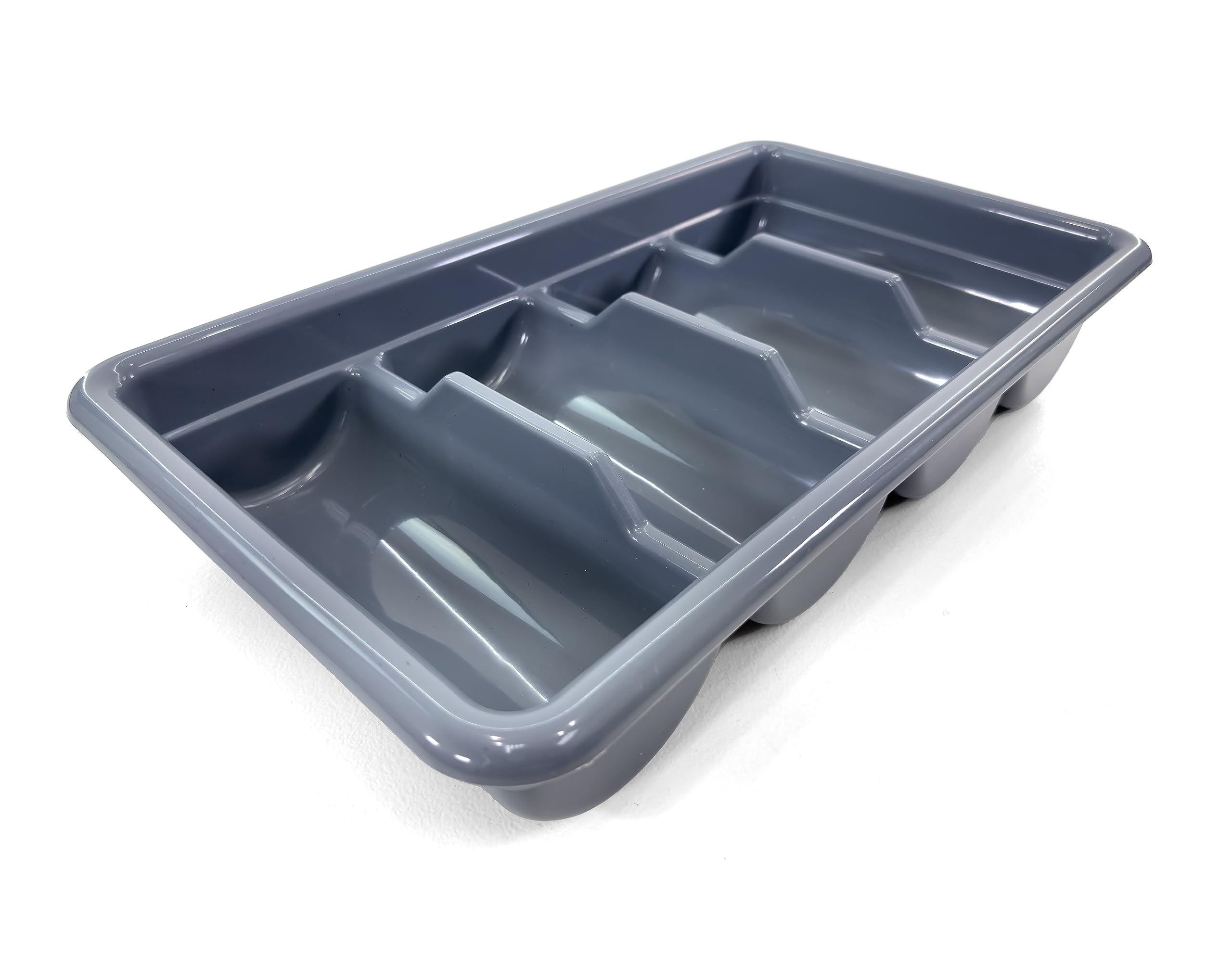 Farag Janitorial Cutlery Bin | Flatware Bin 4 Compartment Plastic | Commercial Cutlery Box Gray | Polypropylene Plastic.