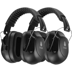 2 pack 34 db noise canceling headphones for shooting, hearing protection earmuffs, ear protection headphones, thickened headband ear muffs for noise reduction for shooting, construction, power tools