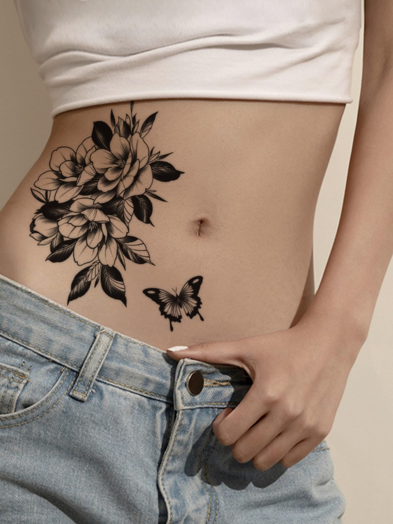 1sheet Floral Pattern Tattoo Sticker