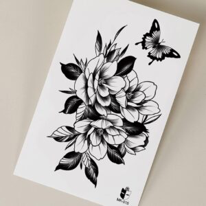 1sheet Floral Pattern Tattoo Sticker