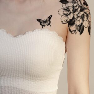 1sheet Floral Pattern Tattoo Sticker