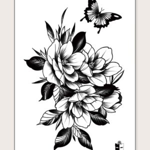 1sheet Floral Pattern Tattoo Sticker