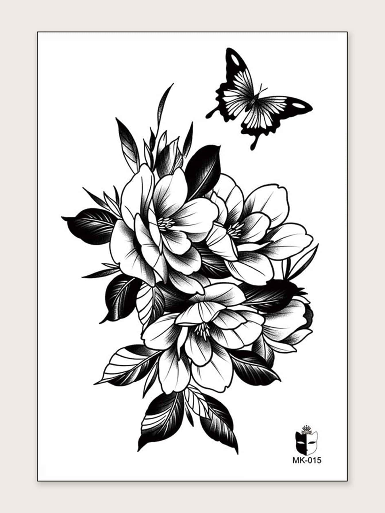 1sheet Floral Pattern Tattoo Sticker