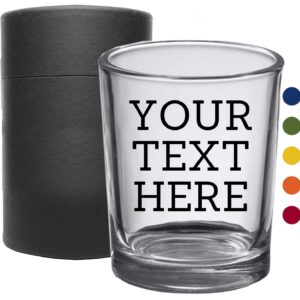 Personalized Printed 2.5oz 1pk Shot Glasses – Customized Gift for Women Men, Custom Message Name Date, Birthday Gift Ideas Friend Her Him, 21st Party Favors, Cute Funny, 16 Colors, Your Text Here