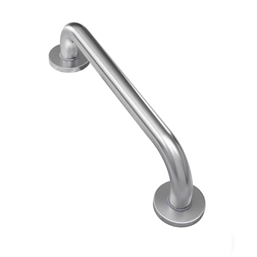 AmazerBath Shower Grab Bars for Bathtubs and Showers, Handicap Grab Bars for Shower Anti Slip, Shower Grab Bars for Senior for Wall Stainless Steel, Holds up to 500LBs, 12"L x 1"D, Brushed Nickel