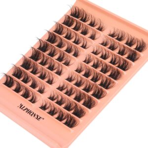 Lash Extension Individual Lashes Wispy Lash Clusters 18mm Cat Eye Cluster Lashes D Curl Eyelash Clusters DIY at Home Faux Mink Eyelash Extensions by ALPHONSE(72Pcs)