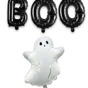 HOUSE OF PARTY Halloween Cute Boo Ghost Balloons Set, 20'' Halloween Ghost Foil Balloons for Happy Boo Day Party Decorations | Halloween Boo Balloons, Halloween Party Decorations Indoor