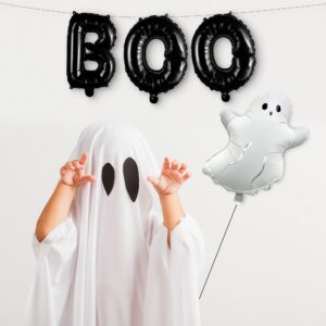 HOUSE OF PARTY Halloween Cute Boo Ghost Balloons Set, 20'' Halloween Ghost Foil Balloons for Happy Boo Day Party Decorations | Halloween Boo Balloons, Halloween Party Decorations Indoor