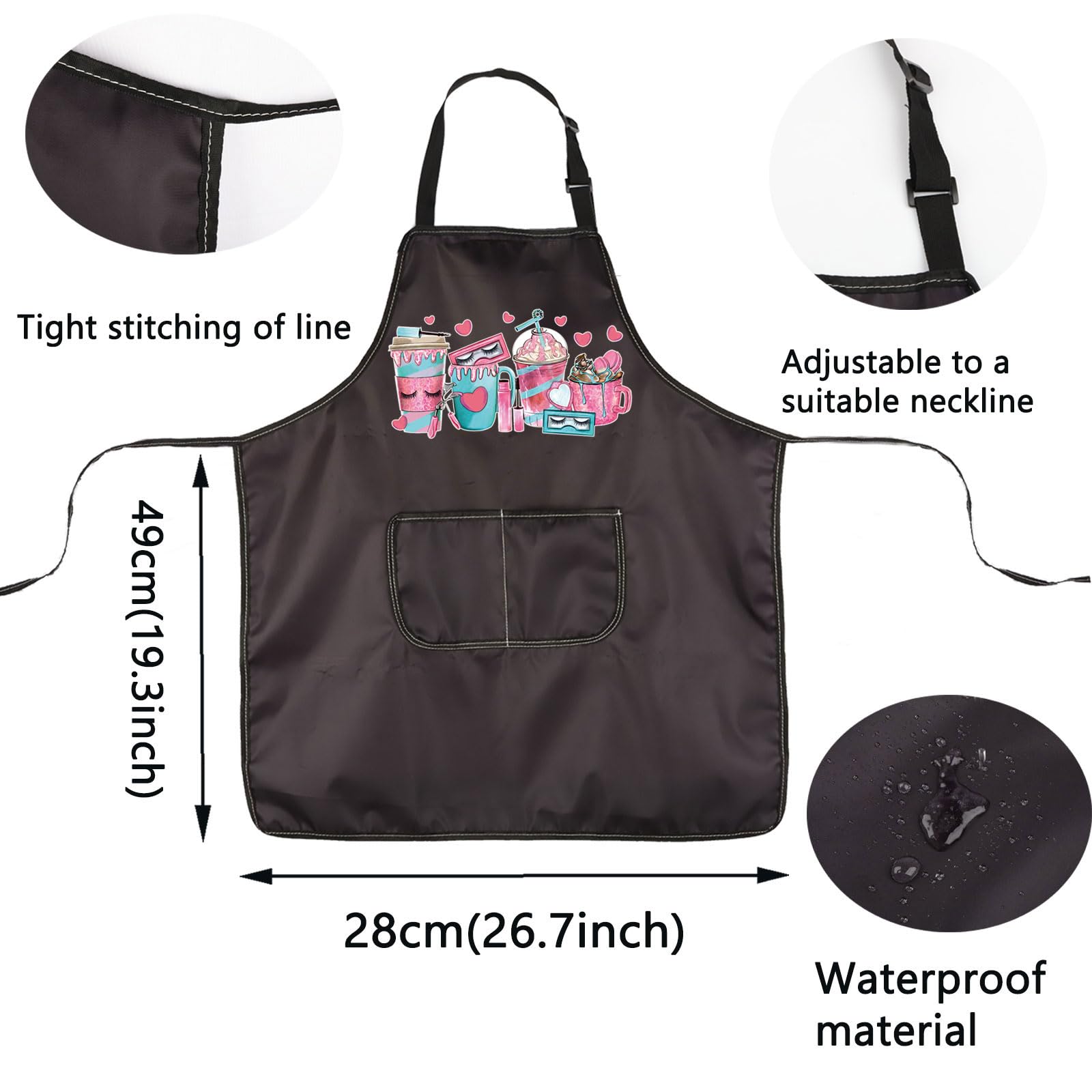 TOBGBE Lash Tech Gift Funny Lash Hustler Idea Apron With Pocket Lash Artist Gift Makeup Artist Gifts (Lash Hustler)