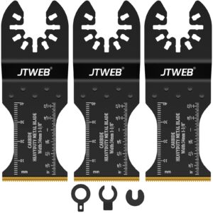 jtweb carbide oscillating tool blades, carbide oscillating saw blades multitool blades heavy duty for hard material, hardened metal, steel nails, bolts, screws, universal multi tool blades kits