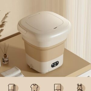 9L Large Capacity Portable Washing Machine,Small Washing Machine,Foldable Washing Machine with Spin-Dry Basket,Mini Washing Machine with 3 Modes Deep Cleaning for Underwear or Small Items,