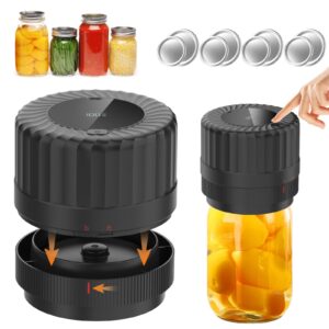 electric mason jar vacuum sealer kit for wide and regular mouth, huijutchen cordless mason jar sealer vacuum kit with led display for power, work time, auto mason jar sealer vacuum kit for foodsaver