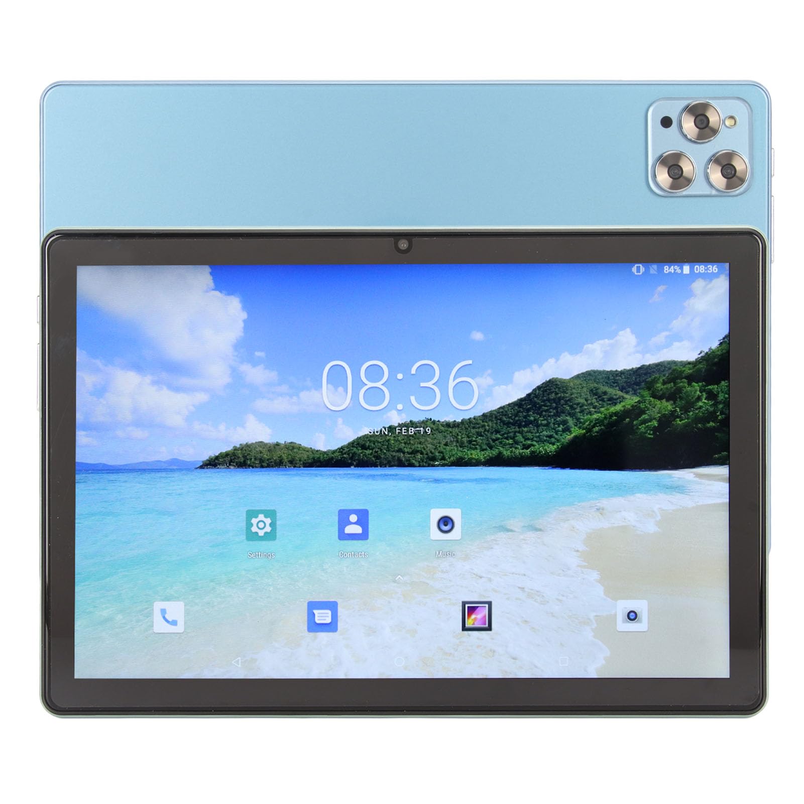 DAUERHAFT 10.1 Inch Tablet, 8GB RAM 256GB ROM Blue 16MP Rear Camera 10.1 Inch Tablet PC Quad Core Processor FHD Screen for Work for Learning (US Plug)