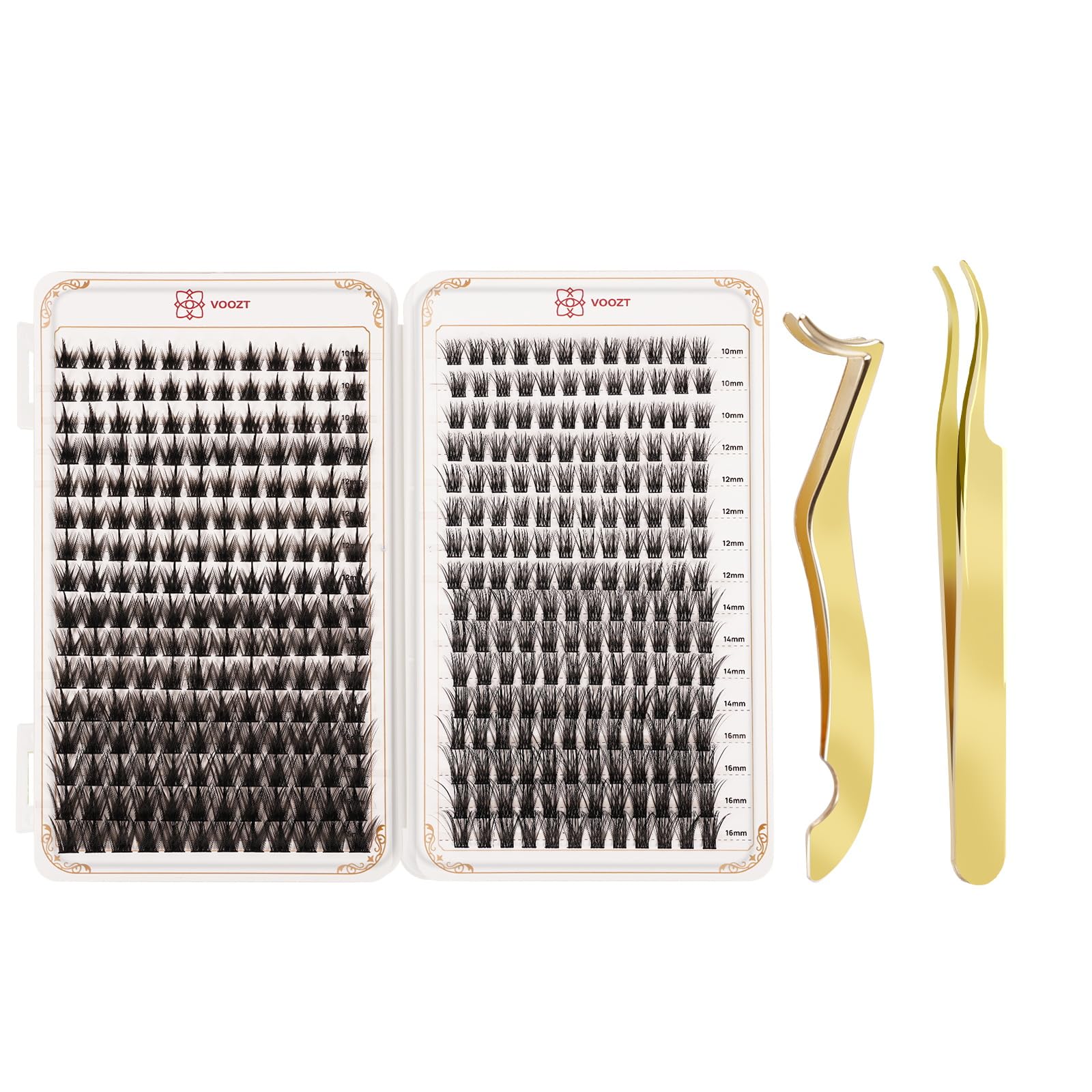 VOOZT Cluster Lashes 384 PCS+Lash Tweezers