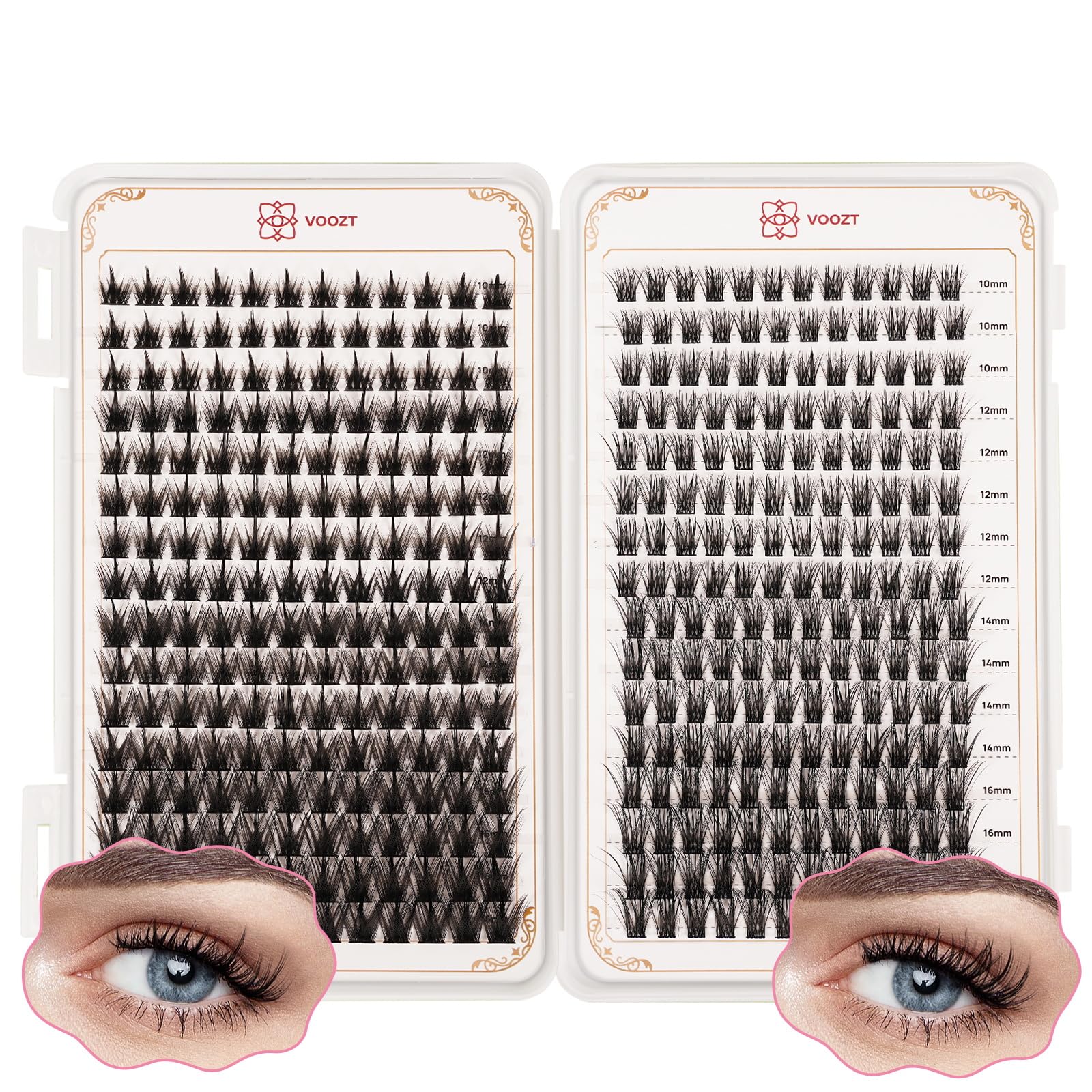 VOOZT Cluster Lashes 384 PCS+Lash Tweezers