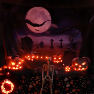 light up halloween backdrop 7x5 ft,halloween back drop for cemetery, pumpkin head,ideal for halloween photo backdrop,halloween party decorations,halloween backdrops for photography