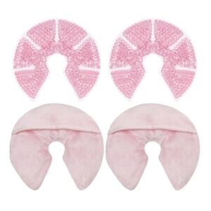 hot/cold breast gel bead ice packs breast cooling/heat pads relief for breastfeeding, nursing pain, mastitis, engorgement, swelling, plugged ducts | boost milk let-down & production,2 pack (pink)