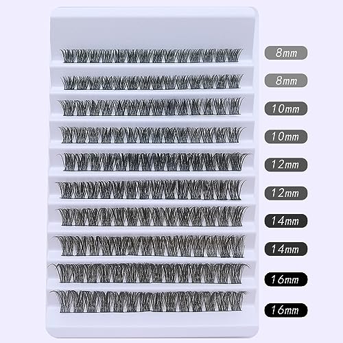 Eyelash Clusters 140Pcs DIY Eyelash Extenisons Natural Look Wispy Clusters Lashes 8-16MM D Curl Individual Lashes DIY at Home Wispy Fluffy Lash Extensions (D03)