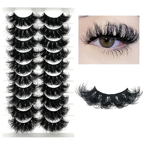 IFSOWDRA Dramatic Mink Lashes Thick Soft 20mm Volume 3D Mink Eye Lashes Pack 25mm Long False Eyelashes Full Strip Lashes That Look Like Extensions