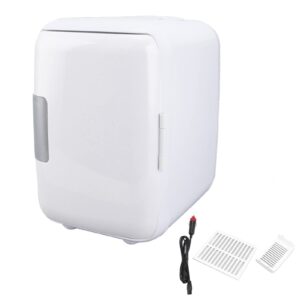 portable mini fridge, 4 liter mini car fridge, detachable mini storage fridge, for breast milk, fruits, drinks, skin care products(white)