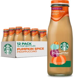 starbucks frappuccino, coffee drink, pumpkin spice, 13.7 fl oz bottles (12 pack), iced coffee