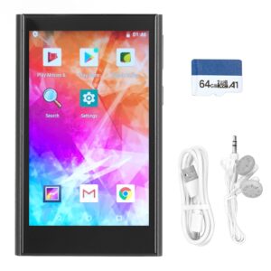 72GB WiFi Mp3 Mp4 Player with, 4.0 Inch Full Touch Screen, HiFi Sound Music Player with and WiFi for Android FM Radio, Recorder, Ebook, Clock, Browser (64GB)