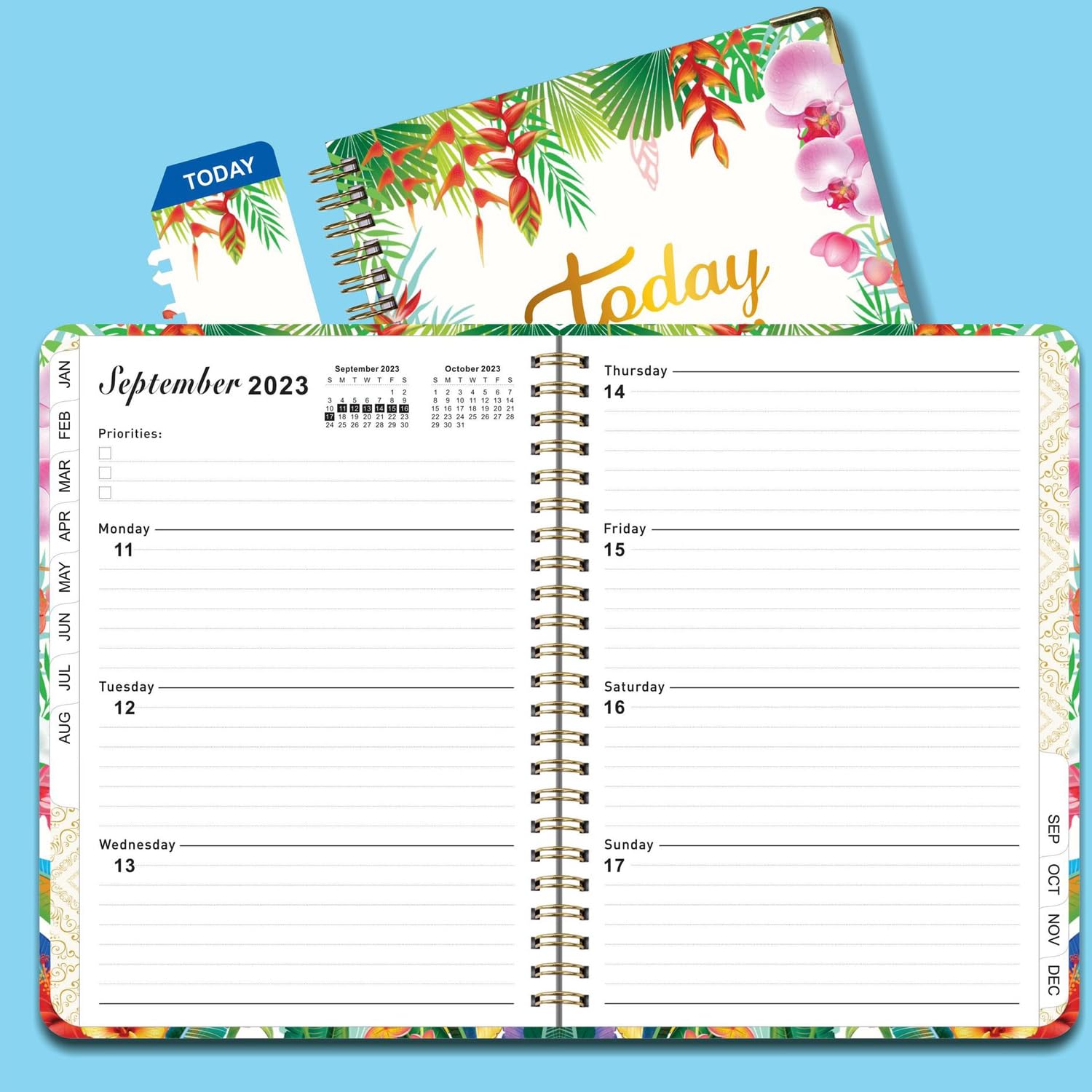 2023-2024 Planner - Weekly & Monthly Planner with Monthly Tabs, July 2023 to June 2024Daily Planner Yearly Agenda Calendar Organizer, Hardcover Elastic Closure (Bird01)