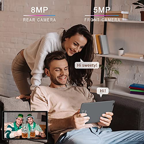 Tablet 10 inch Android 13 Tablets with 14GB RAM 128GB ROM, Octa-Core 2.0 GHz, 8000mAh Battery, 5G WiFi, Bluetooth 5.0, HD IPS Touchscreen, 5+8MP Camera Tablet with Keyboard Mouse Case, Gifts Grey