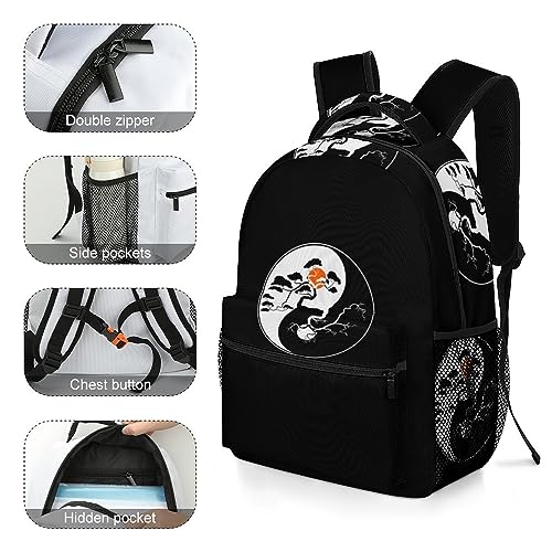 Yin Yang Bonsai Tree Lightweight Travel Backpack for Unisex Casual Laptop Bookbag for Camping