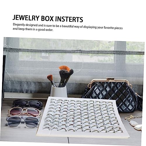 BESTOYARD 8 pcs Box jewelry box pad jewelry stand foam ring holder jewelry tray insert showcase dsiplay insert jewelry foam insert ring display pad eyeglass tray sponge lining ring box white