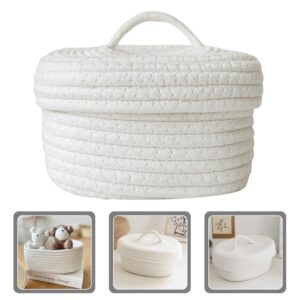 Amosfun Basket Cotton Rope Woven Basket Multi-Functional Household Woven Container Nordic Style Storage Basket Hamper