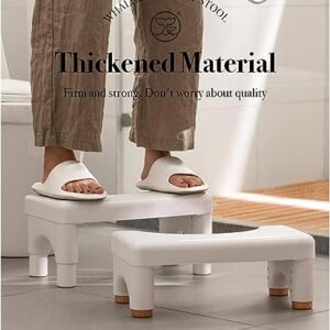 Toilet Stool,Poop Stool Adult for Bathroom Toilet Stool Squat Adult (White, Plastic Feet)